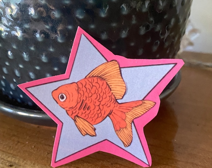 Goldfish Star Sticker | Glossy and Waterproof - Etsy Canada