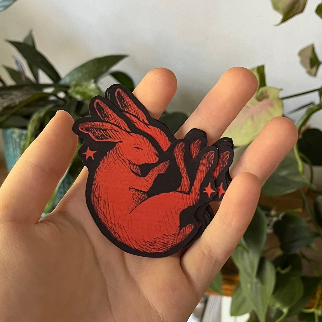 Sleeping Bunny Sticker | Glossy and Waterproof - Etsy