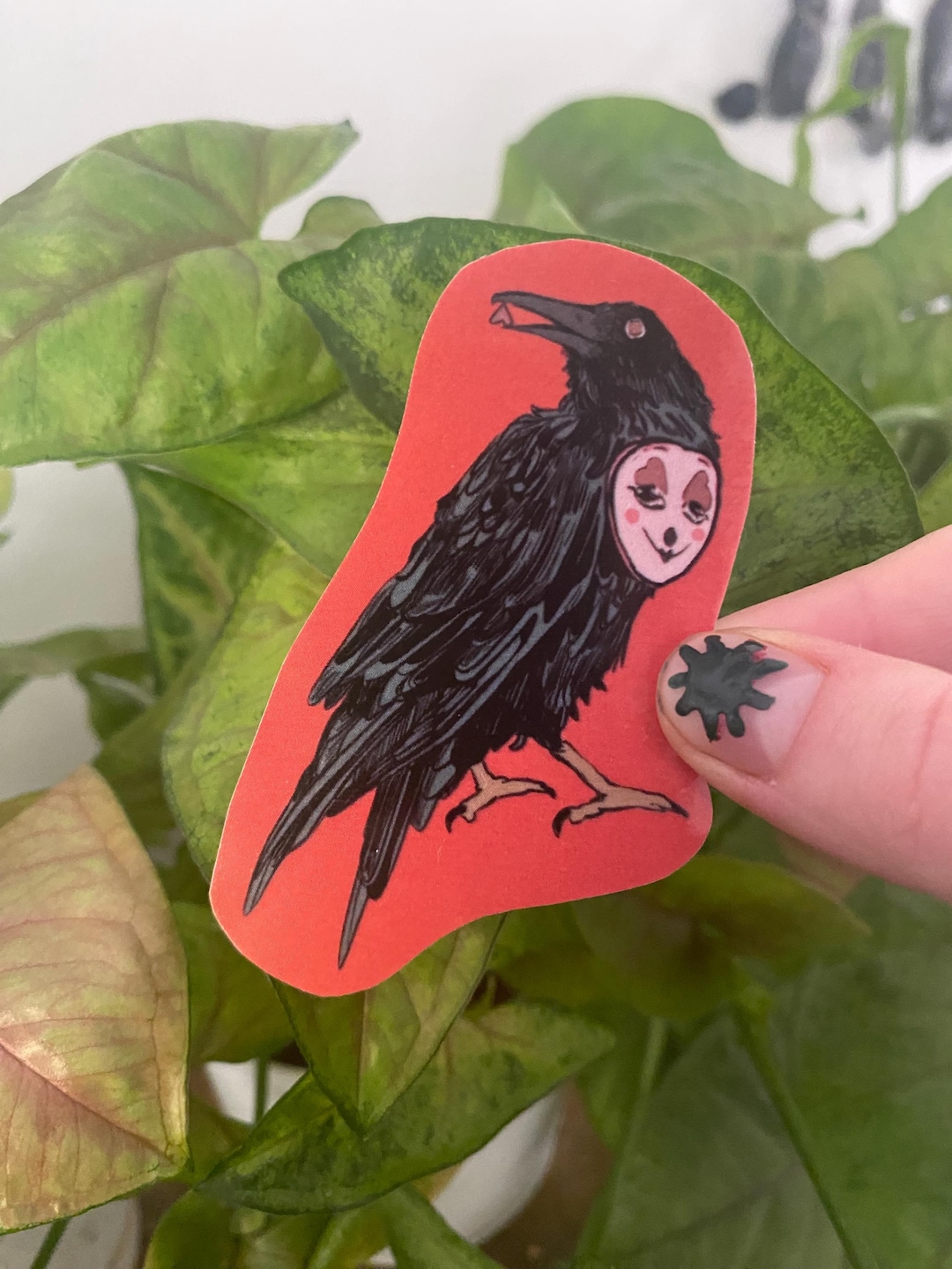 Spooky Crow Sticker | Waterproof and Glossy - Etsy