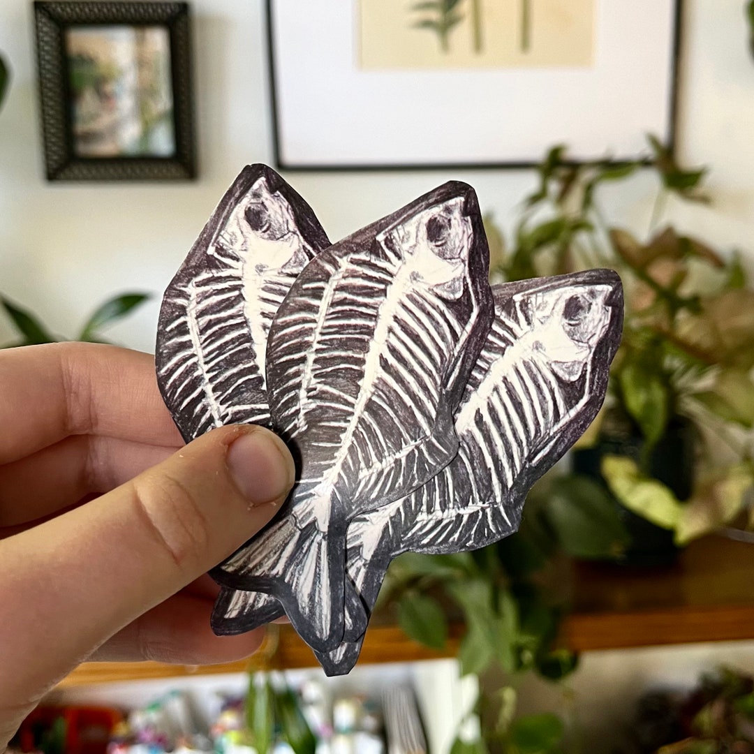 Fish Bone Sticker | Glossy and Waterproof - Etsy