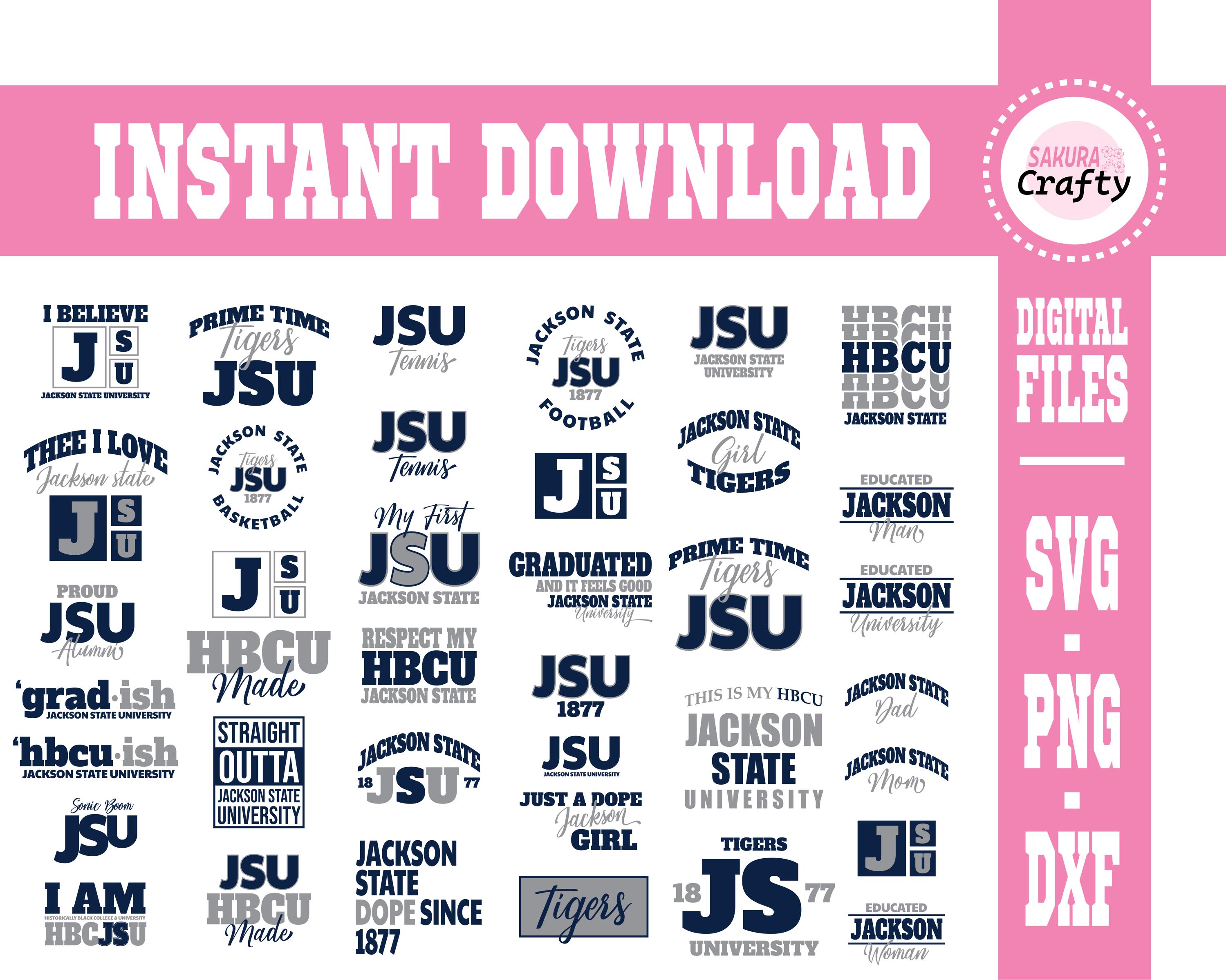 Jackson State University Svg, J Svg, JSU Svg, Jackson State 1877 Svg ...