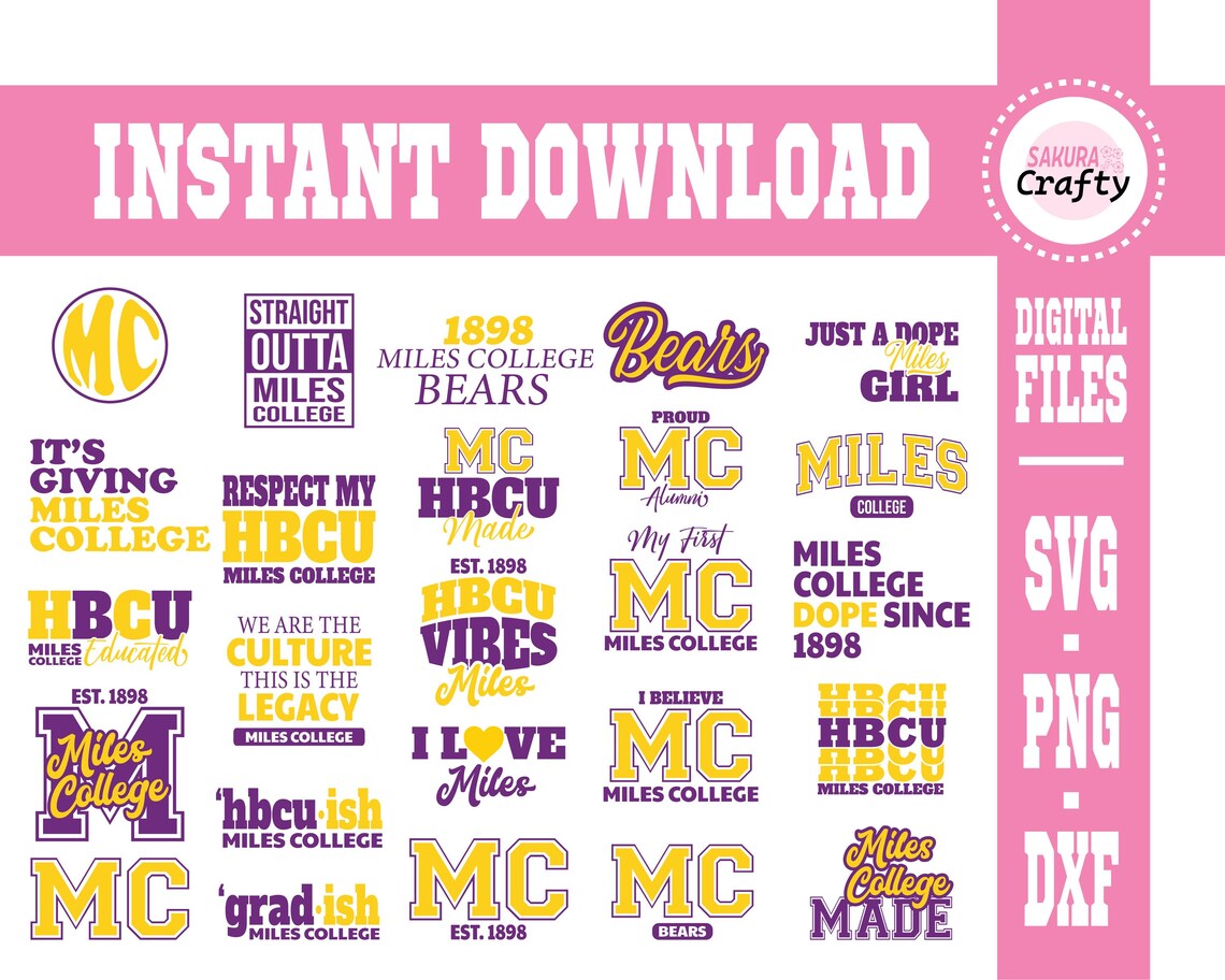 Miles College Svg, M Svg, Miles College 1898 Svg, MC Svg, HBCU Svg ...