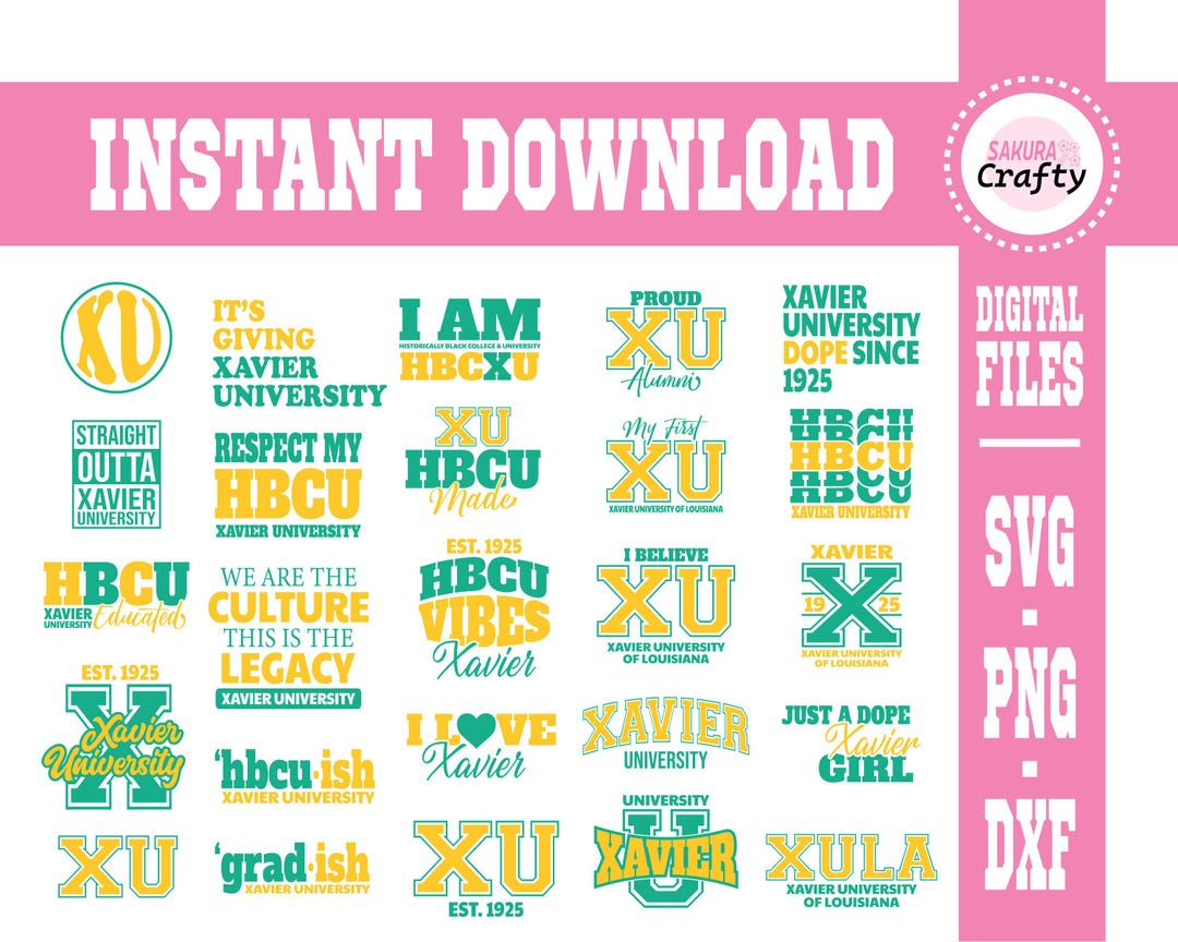 Xavier University Svg, X Svg, XU Svg, XULA Svg, Xavier 1925 Svg, HBCU ...
