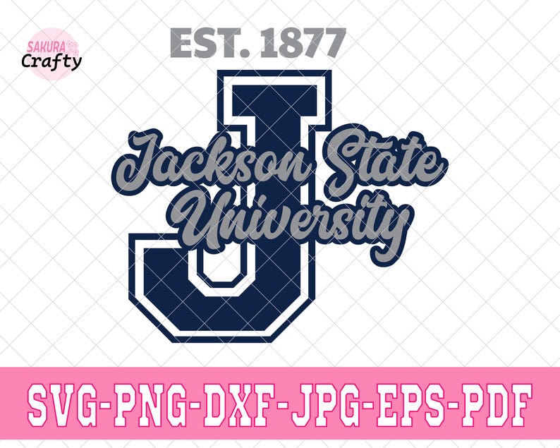 Jackson State University Svg, J Svg, JSU Svg, Jackson State 1877 Svg ...