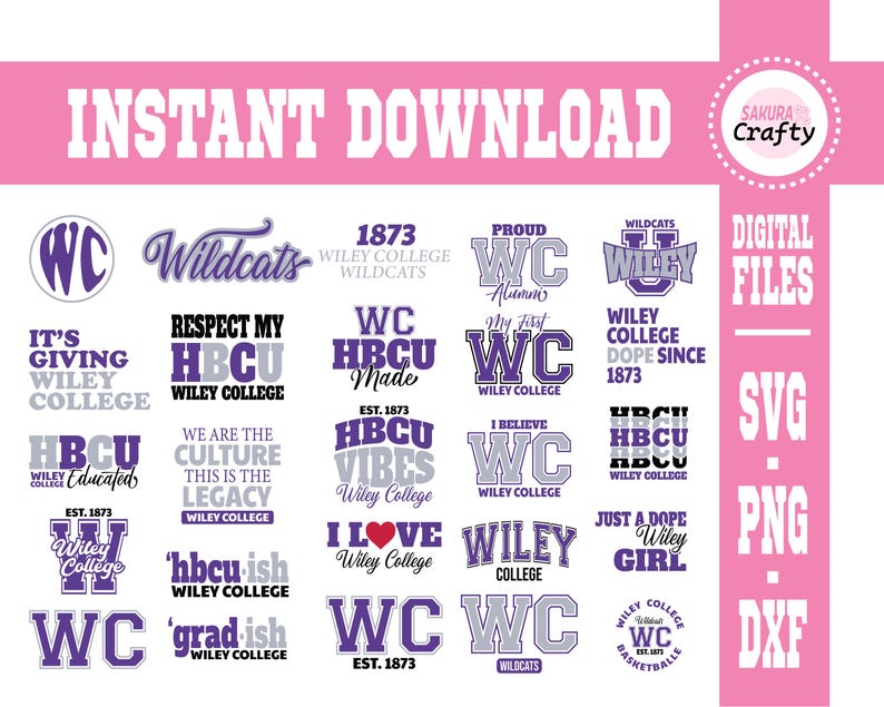 Wiley College Svg, W Svg, WC Svg, Wiley 1873 Svg, Wiley College 1873 ...