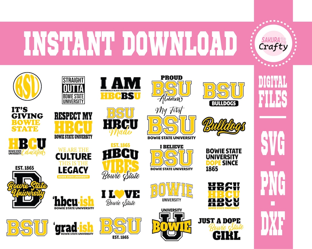 Bowie State University Svg, B Svg, BSU Svg, Bowie State 1865 Svg, HBCU ...