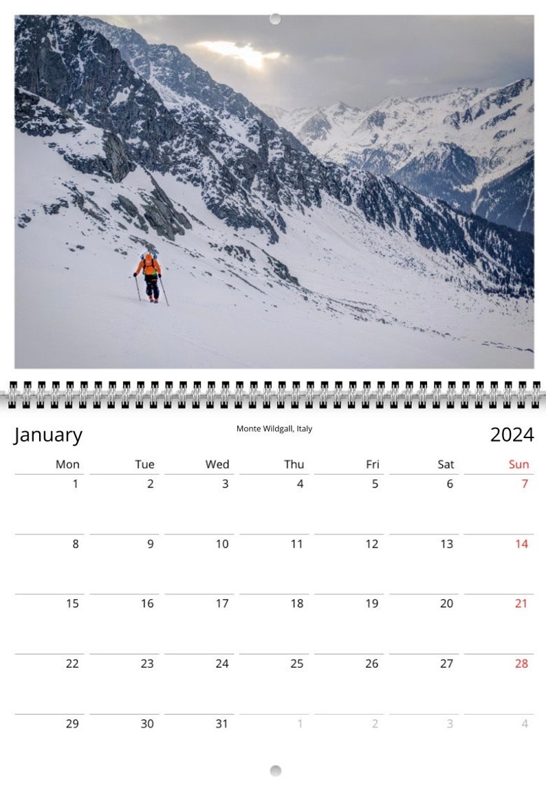 Mountain Wall Calendar 2024 - the Alps / Free Shipping / Rock Climbing ...