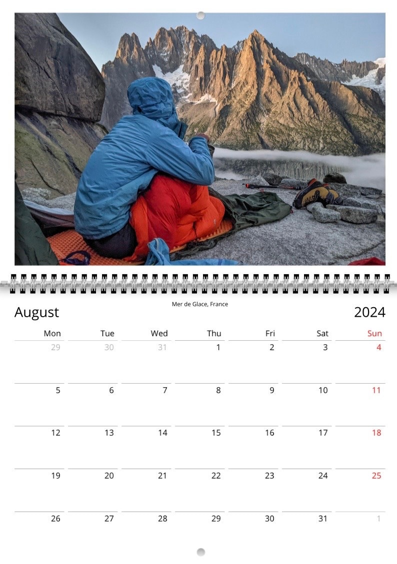 Mountain Wall Calendar 2024 - the Alps / Free Shipping / Rock Climbing ...