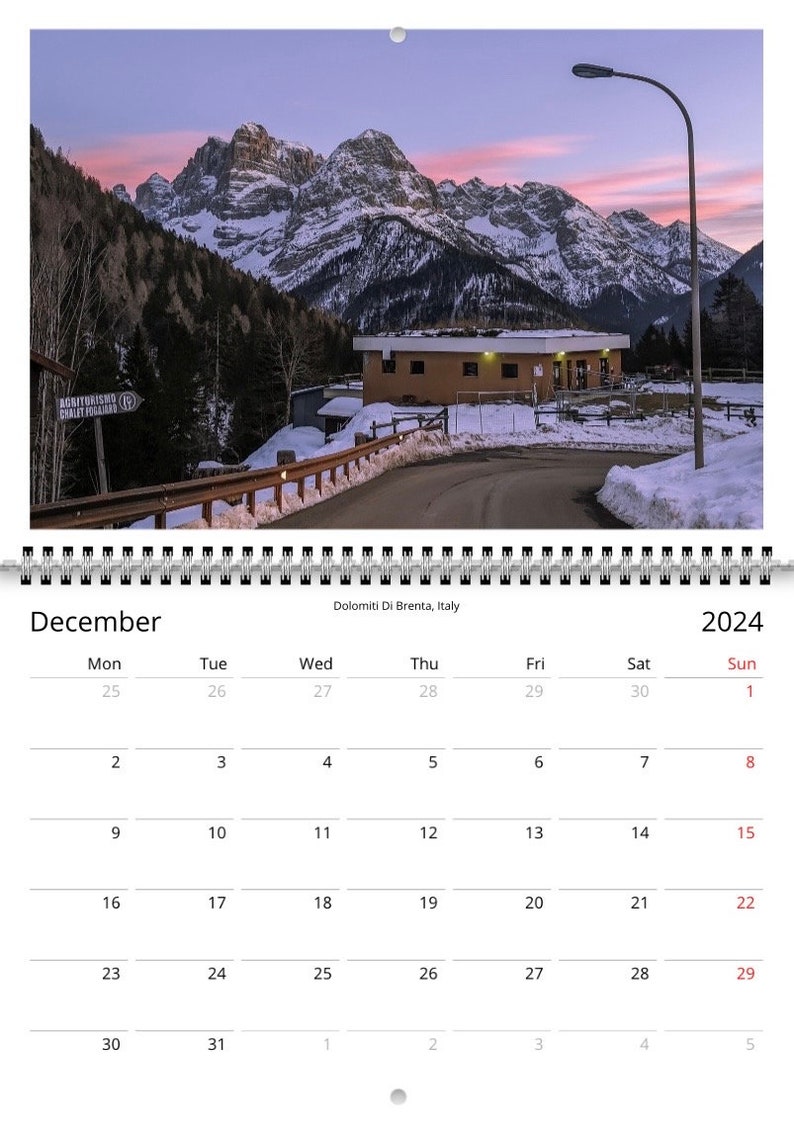 Mountain Wall Calendar 2024 - the Alps / Free Shipping / Rock Climbing ...