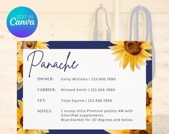 Horse Stall Card Digital Download - Etsy