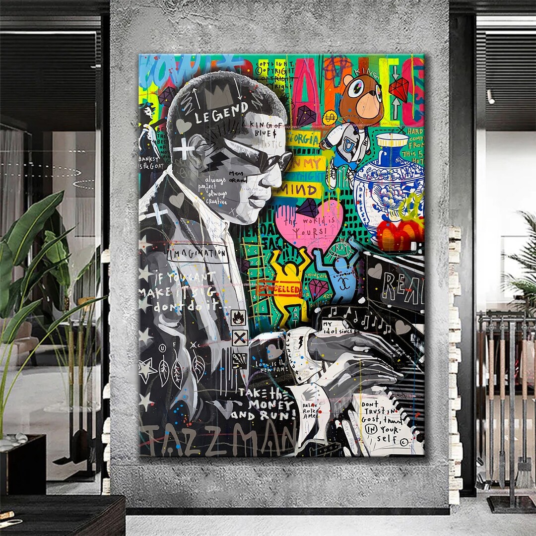 Banksy Ray Charles Graffiti Pop Art Canvas Banksy Style Pop - Etsy