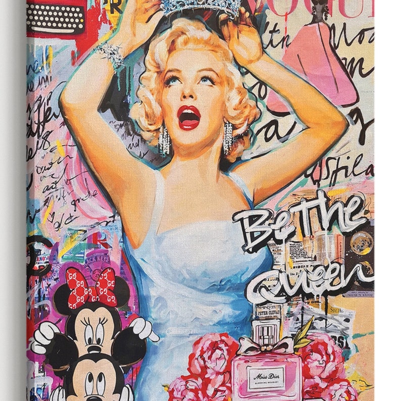 Banksy Style Marilyn Monroe Graffiti Pop Art, Bethe Queen, Marilyn ...