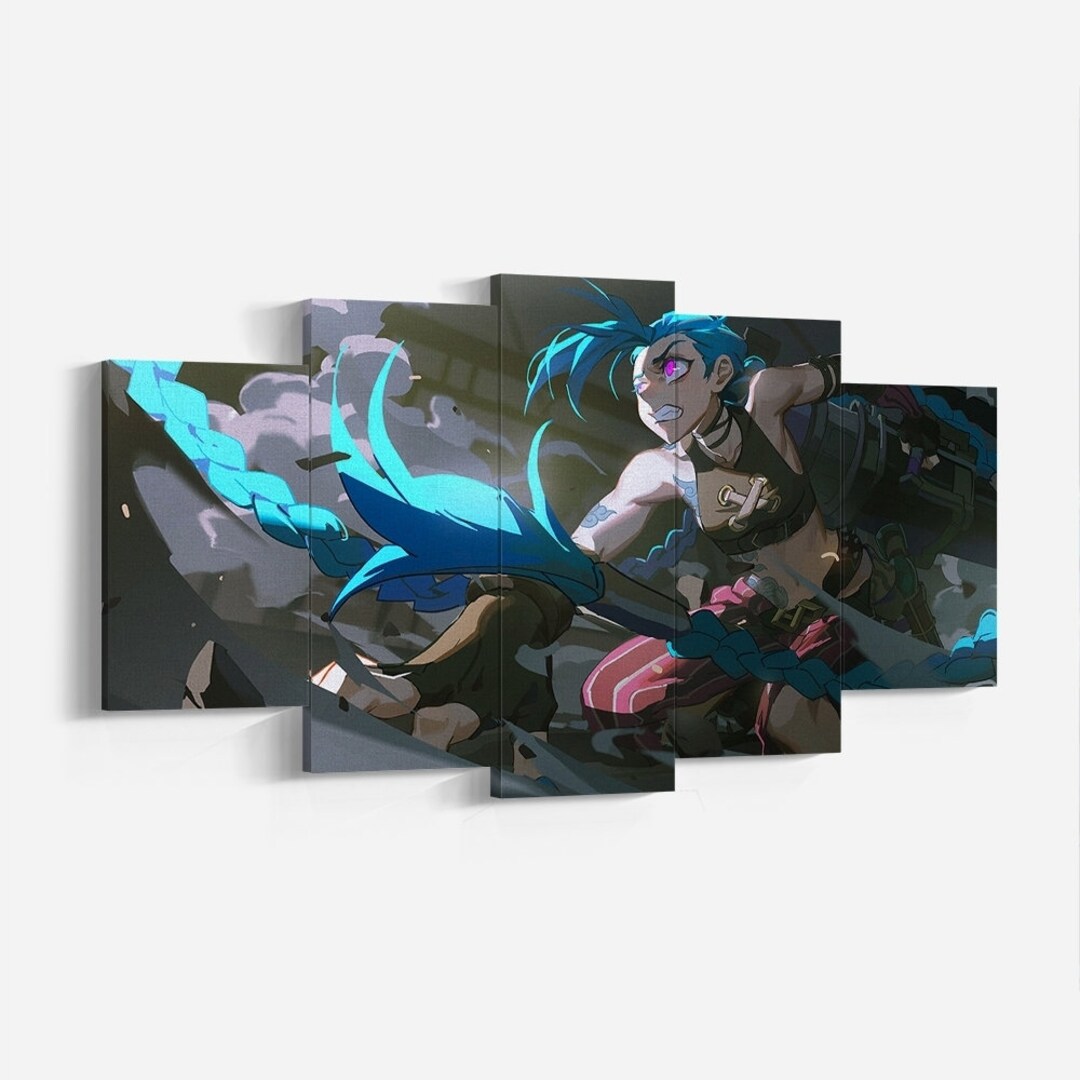 Jinx League of Legends, Arcane Wall Decor Poster, High Quality Canvas ...