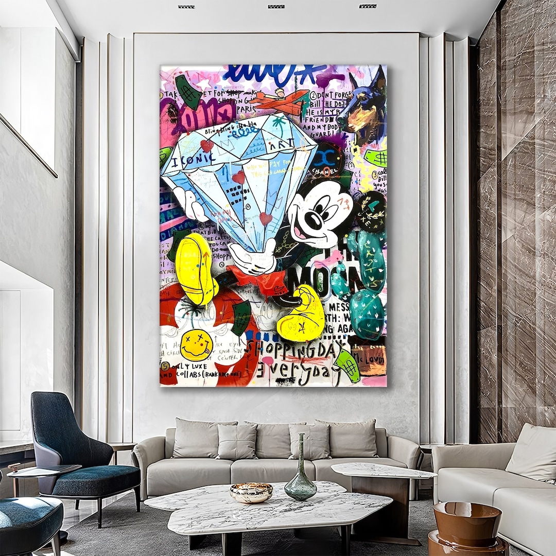 Banksy Mickey Mouse Pop Art Canvas Print Mickey Mouse - Etsy