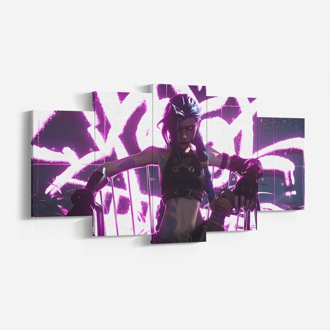 Jinx League of Legends, Arcane Wall Decor Poster, High Quality Canvas ...