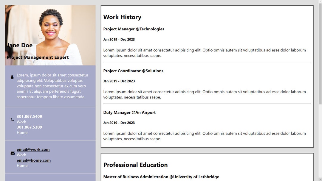 Resume Webpage -template - Etsy