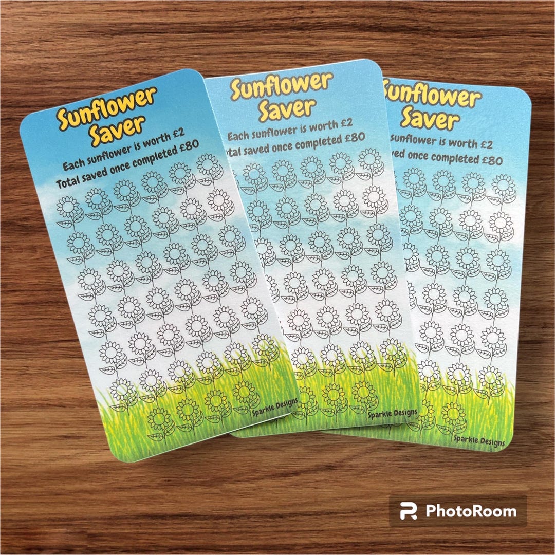 Sunflower Saving Challenge Tracker - Etsy