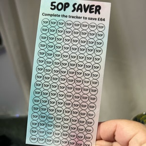 50p Saving Challenge With Mason Jar Pouch - Etsy UK