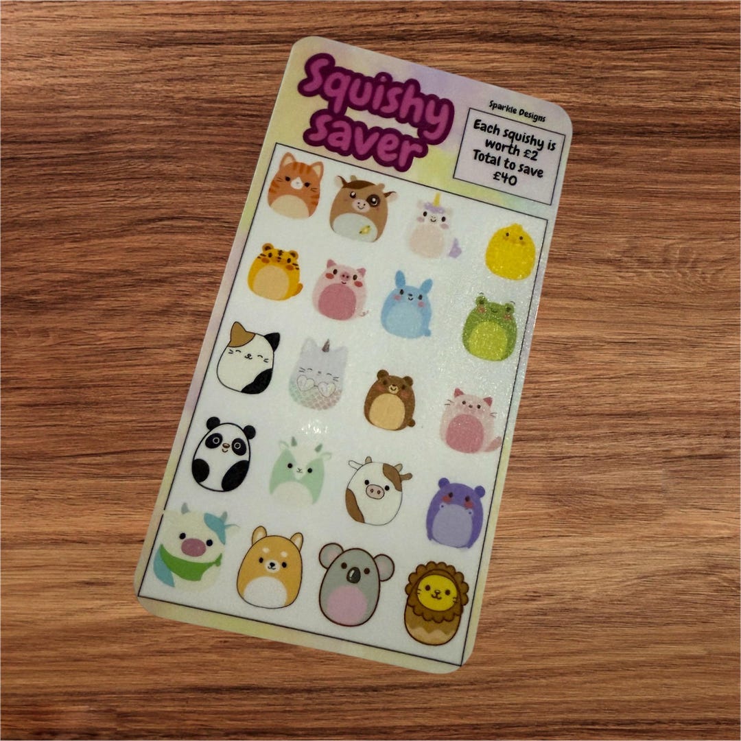Squishy Saver -saving Challenge Tracker -perfect for Kids - Etsy