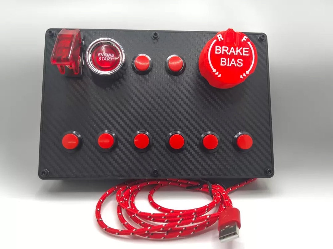 Sim Racing Button Box With 8 Buttons + Engine Start With Brake Bias in Red - Etsy