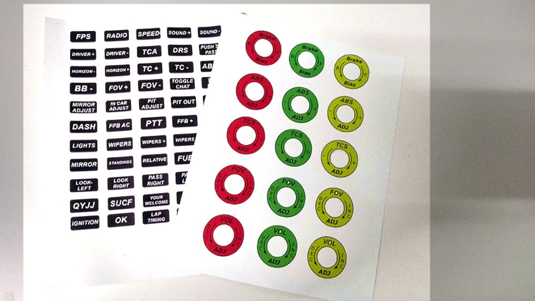Sim Racing Button Box Stickers (free When You Buy a Button Box) - Etsy