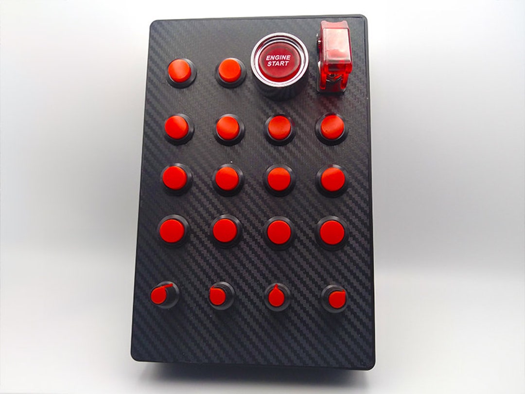 Simracing Button Box With 14 Buttons and 4 Push Button Rotary Encoders ...