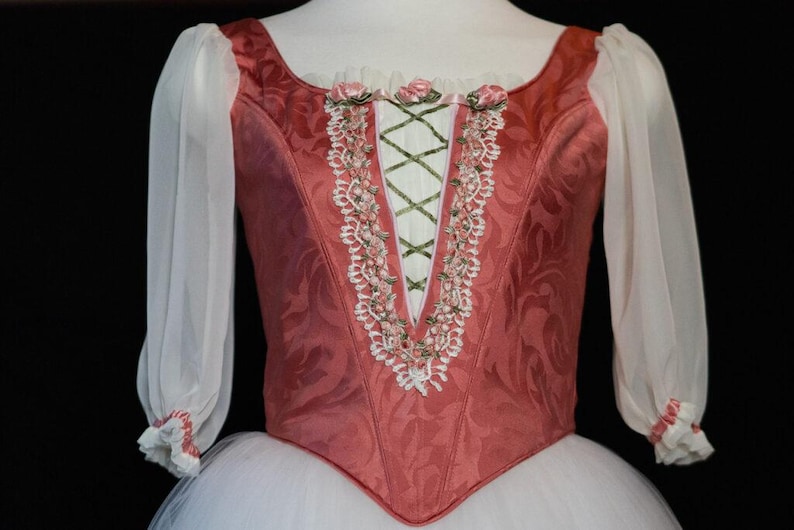 Peasant Style Professional Ballet Costume. Coral and Ivory. Perfect for ...