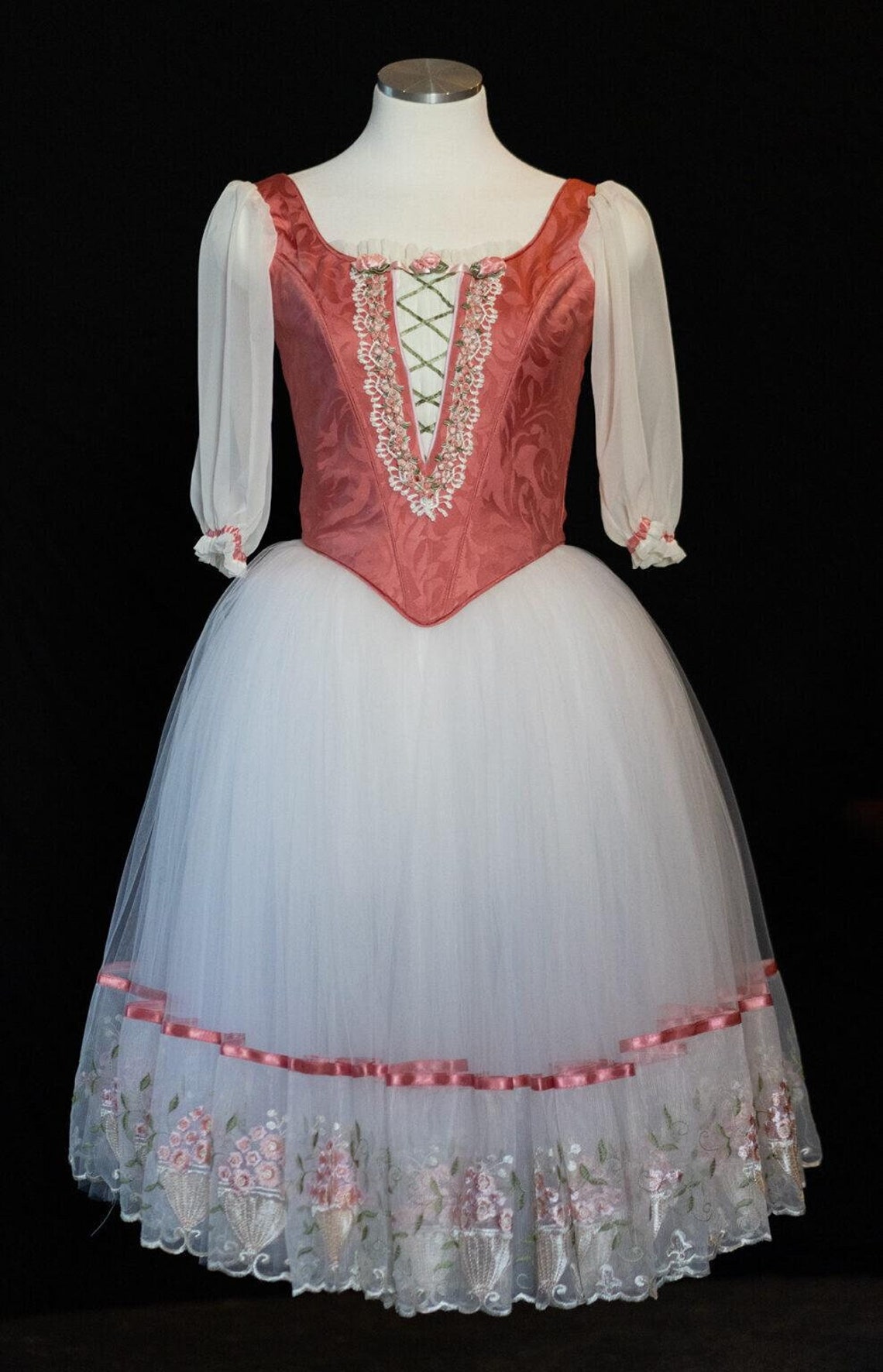 Peasant Style Professional Ballet Costume. Coral and Ivory. Perfect for ...