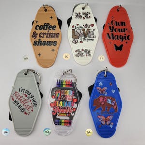 Retro Motel-style Acrylic Keychains - Etsy
