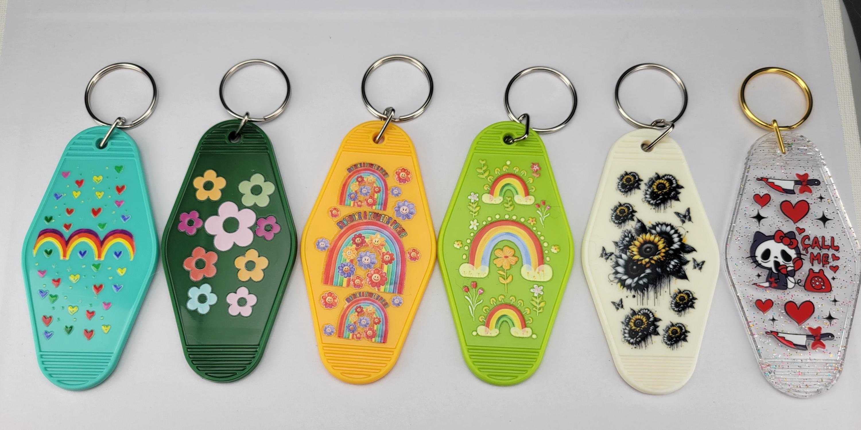 Retro Motel-style Acrylic Keychains - Etsy