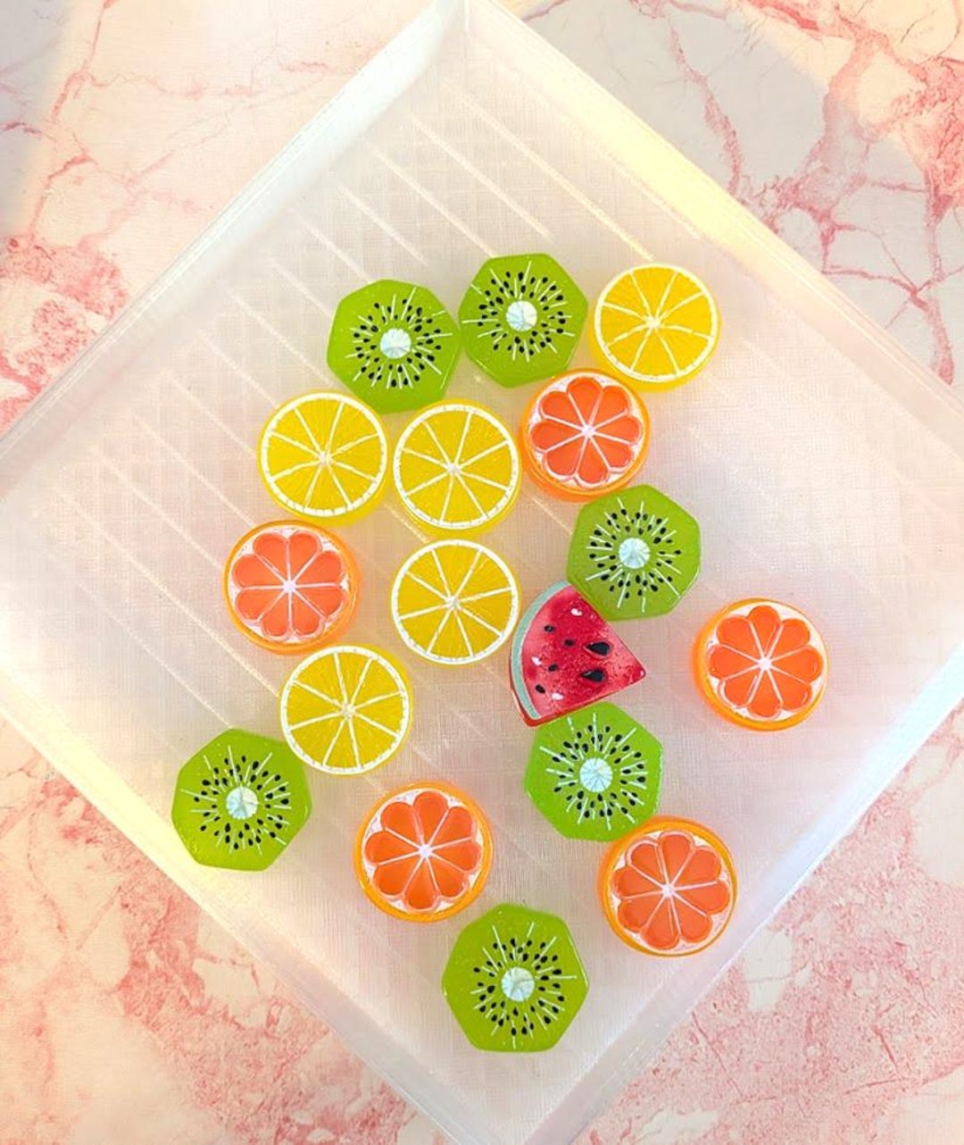 Realistic Fruit Slice Charms: Lemon, Orange, Kiwi Resin Pieces (2cm) - Etsy