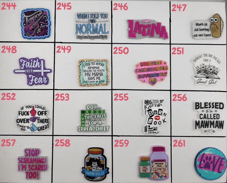 CHATTY, Fun & Full of Personality - Acrylic Flatback Statement Pieces ...