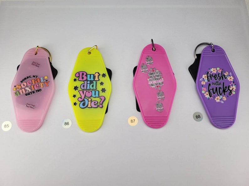 Retro Motel-style Acrylic Keychains - Etsy
