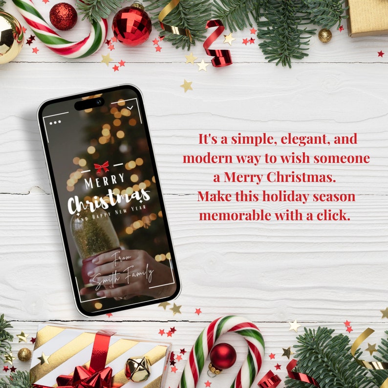 Festive Animated E-card DIY | Christmas Greeting Template (editable) - Etsy