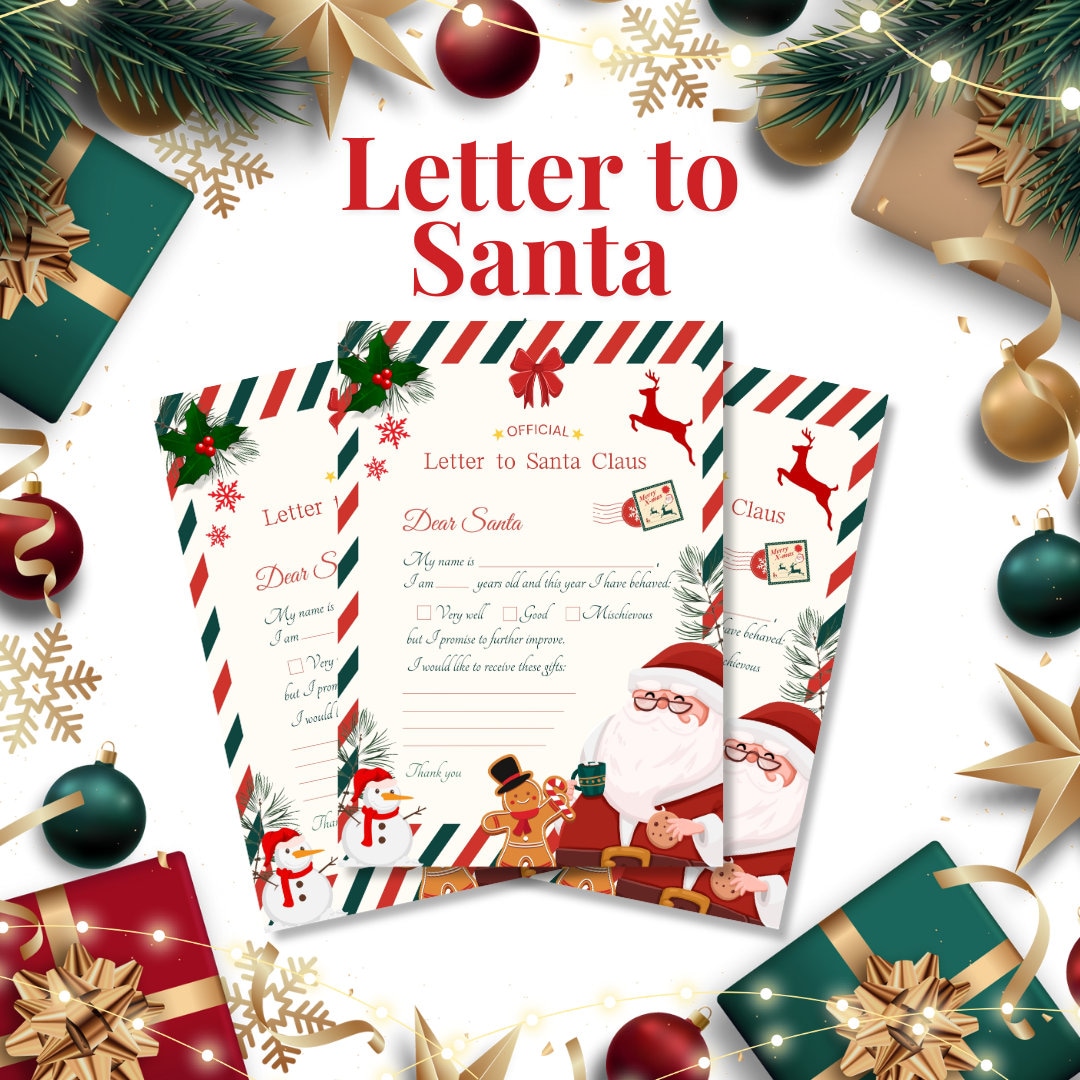 Instant Download | Printable Letter From Santa Claus | Santa Wish List ...