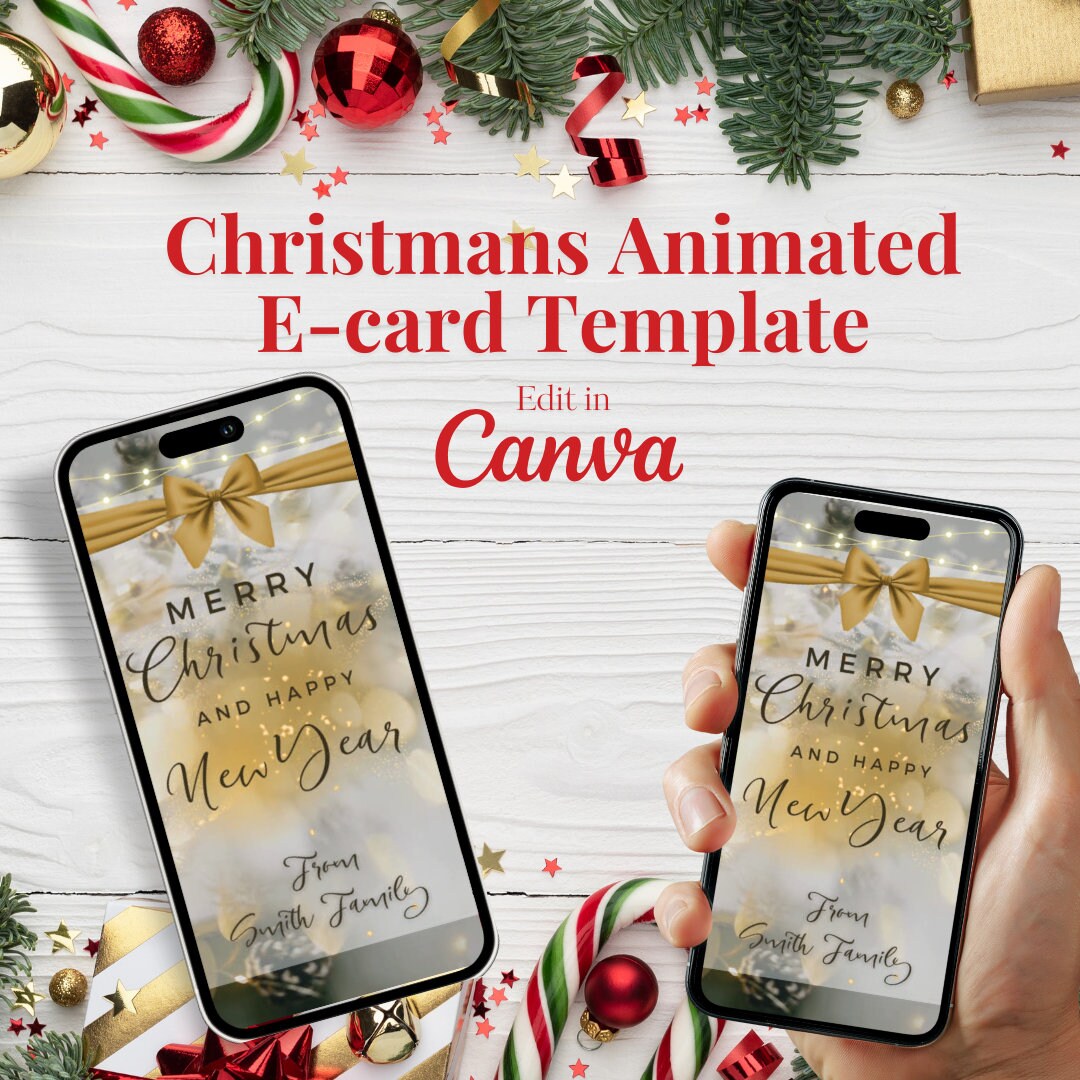 Animated Christmas E-card Template | Canva, Instant Download - Etsy
