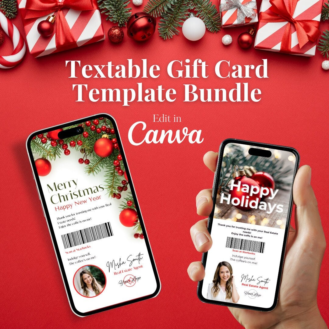 Textable Real Estate Christmas Card Bundle, Textable Coffee Card ...