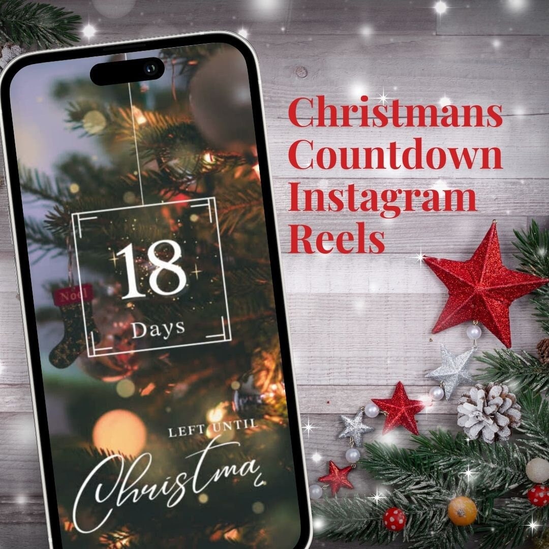 Christmas Instagram Story Templates, Winter Holiday Reels, Xmas Day ...