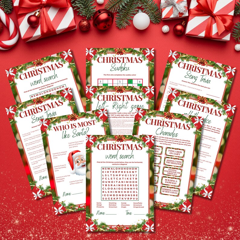 Christmas Party Game Bundle | Printable Holiday Games (instant Download ...