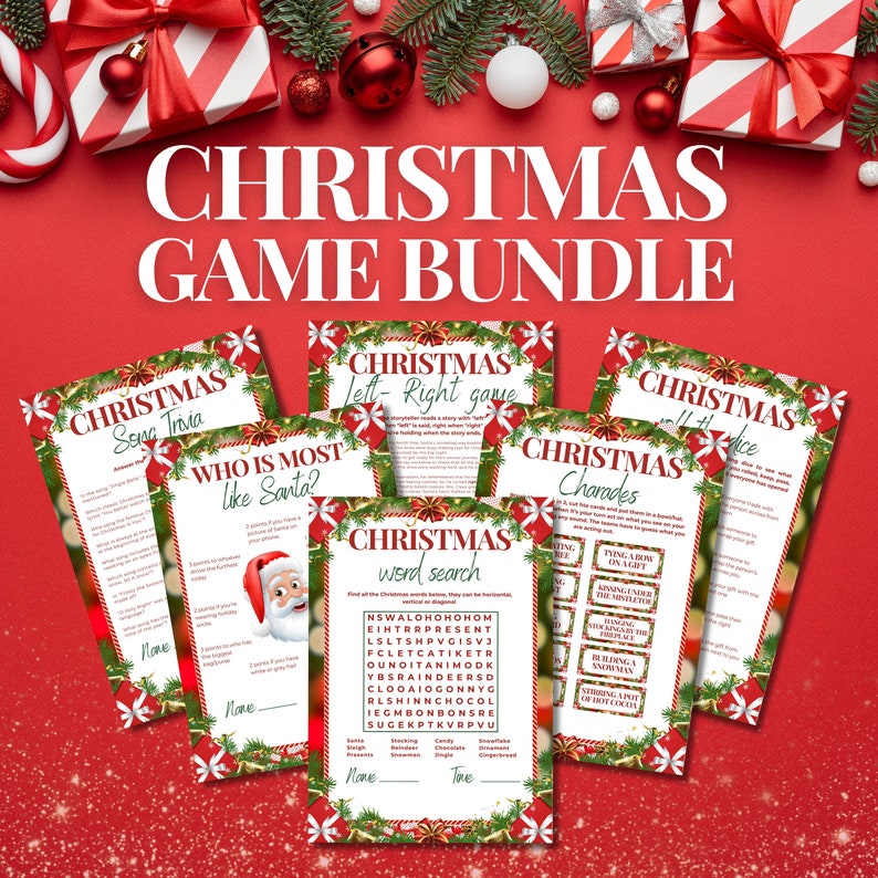Christmas Party Game Bundle | Printable Holiday Games (instant Download ...