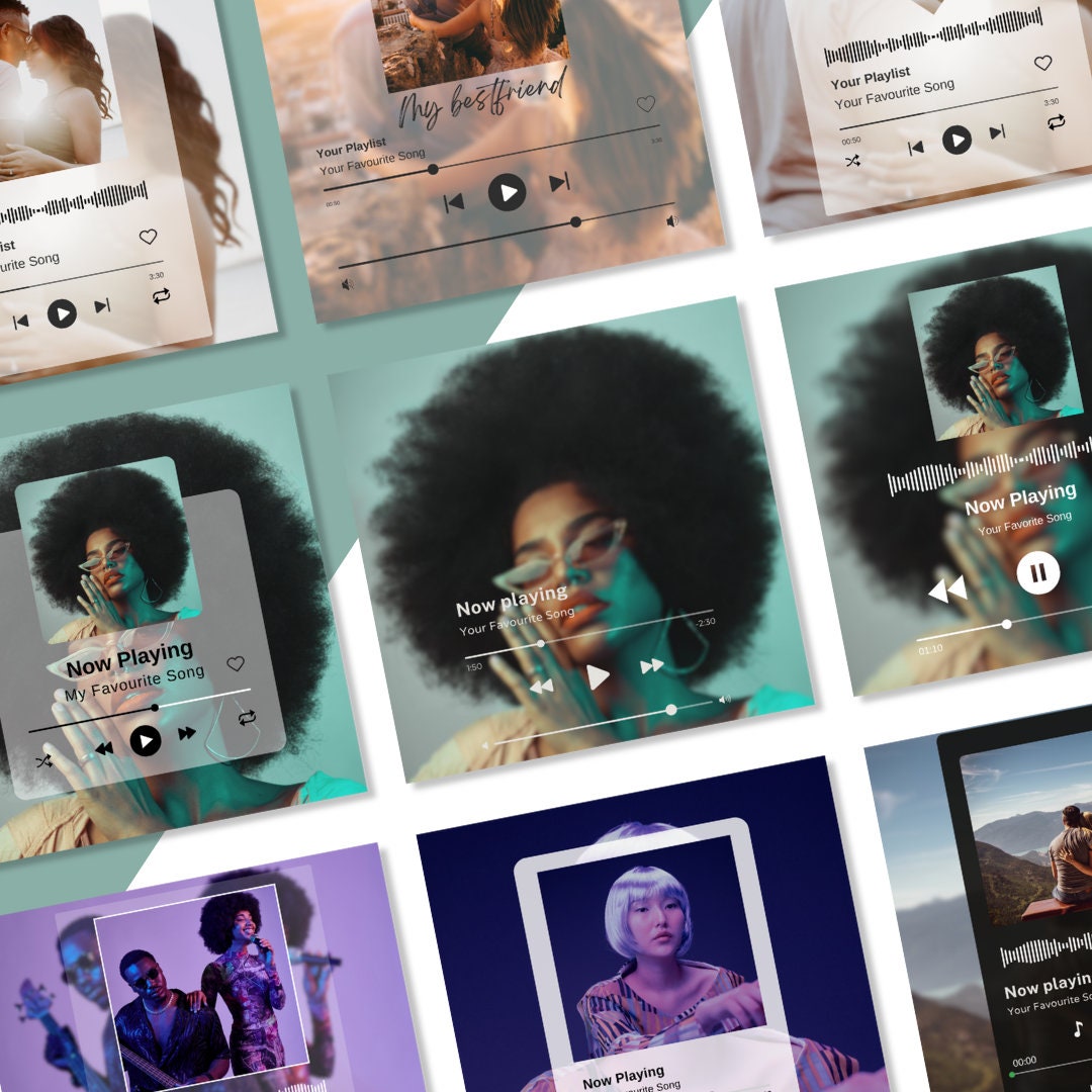 Spotify Song Instagram Template for Canva, Custom Spotify Posts ...