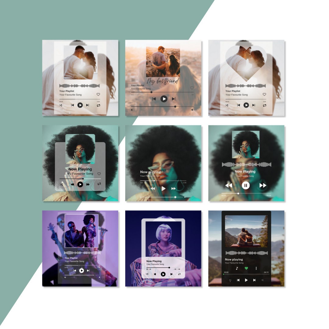 Spotify Song Instagram Template for Canva, Custom Spotify Posts ...