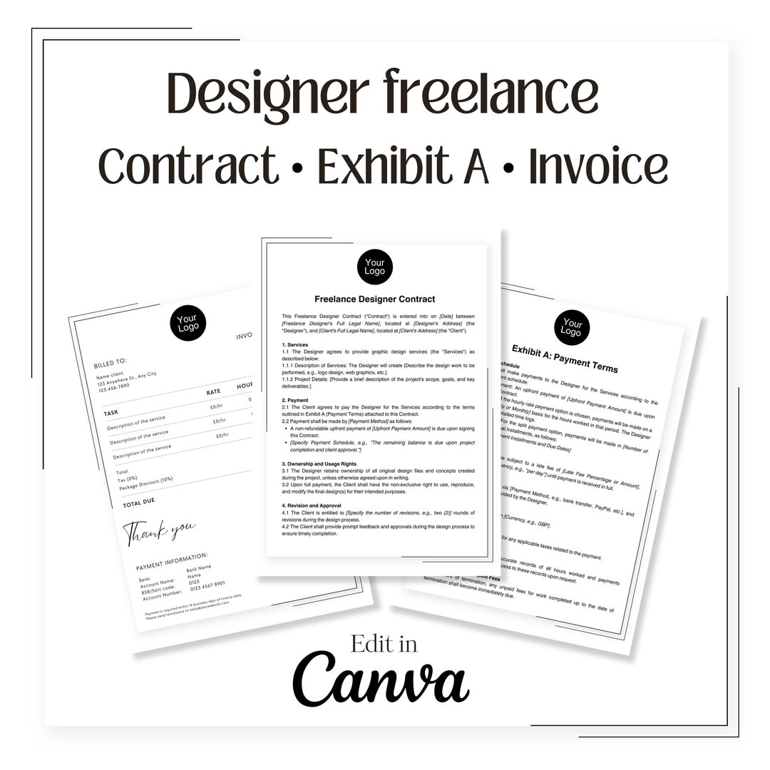 Freelance Contract Template: Website Design Agreement (canva Editable ...