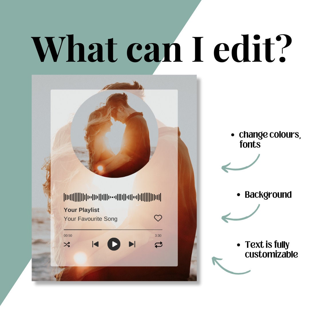 Spotify Song Instagram Template for Canva, Custom Spotify Posts ...