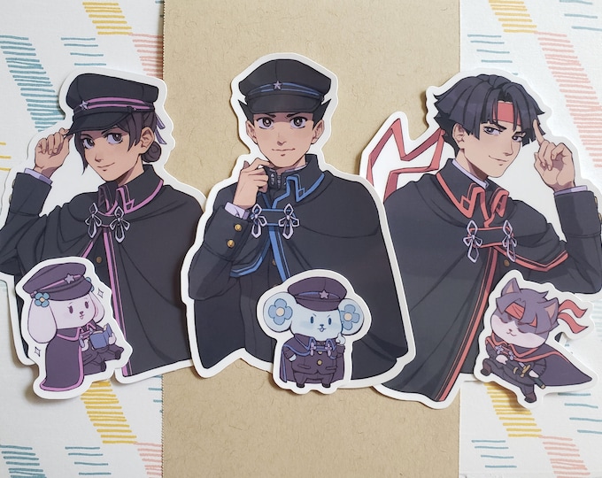 The Great Ace Attorney Vinyl Stickers. Kazuma Asogi, Naruhodo Ryunosuke ...