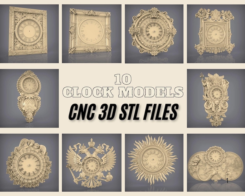 10 3D Wall Clock Designs – STL Files for CNC Router | High-quality ...