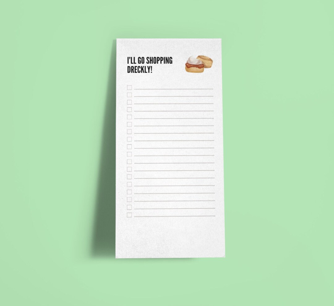 Printable Shopping List, I'll Go Shopping Dreckly, Instant Download ...