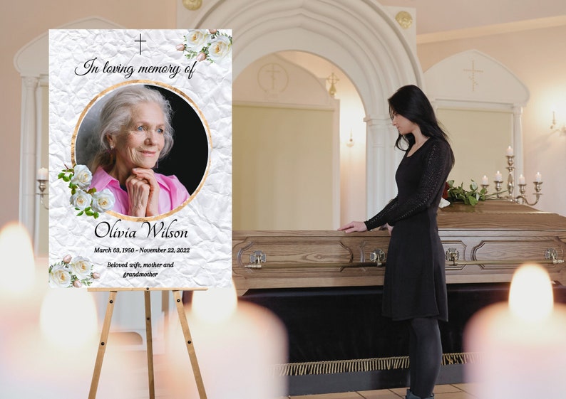Funeral Personalised Memory Poster, Loved One Photo Size 24x36" Digital ...