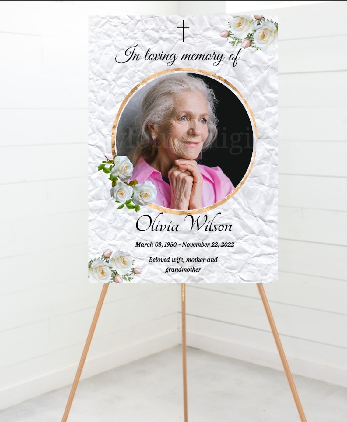 Funeral Personalised Memory Poster, Loved One Photo Size 24x36" Digital ...