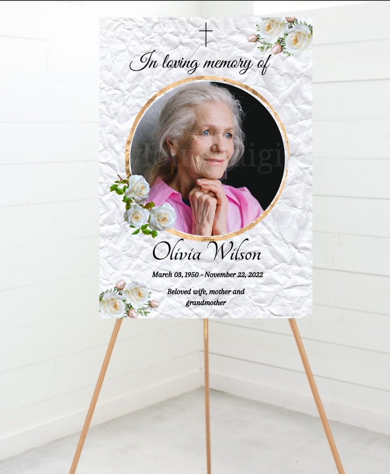 Funeral Personalised Memory Poster, Loved One Photo Size 24x36" Digital ...